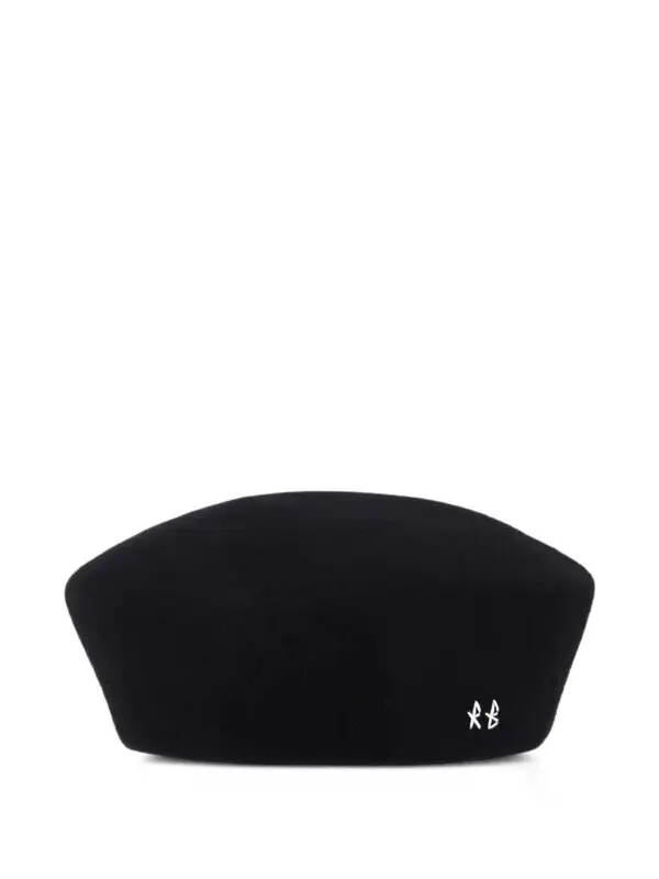 Ruslan Baginskiy Embroidered Wool Beret - Black