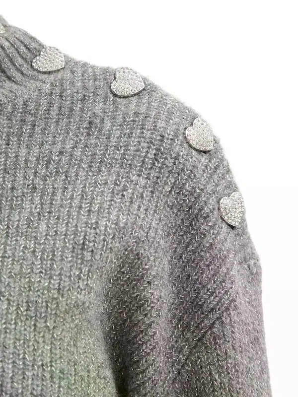 MORGAN Heart-button Roll-neck Sweater