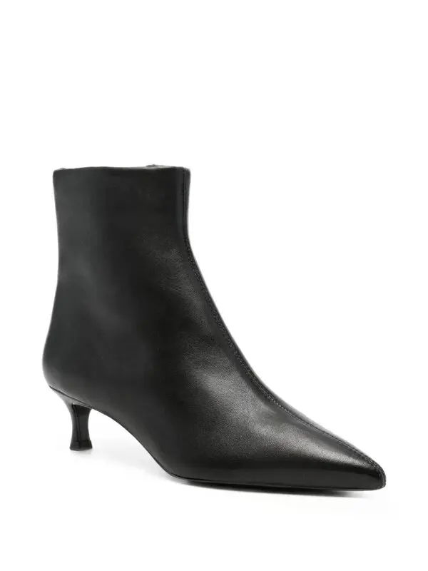 Unisa Pointed-toe Leather Ankle Boots - Black
