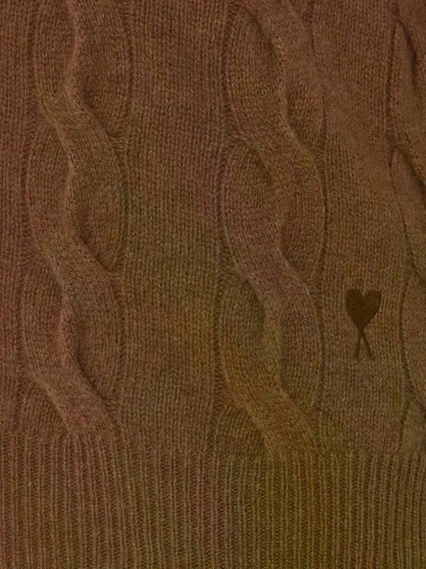 AMI Paris Cable-knit Sweater De Coeur
