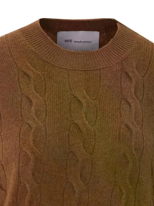AMI Paris Cable-knit Sweater De Coeur