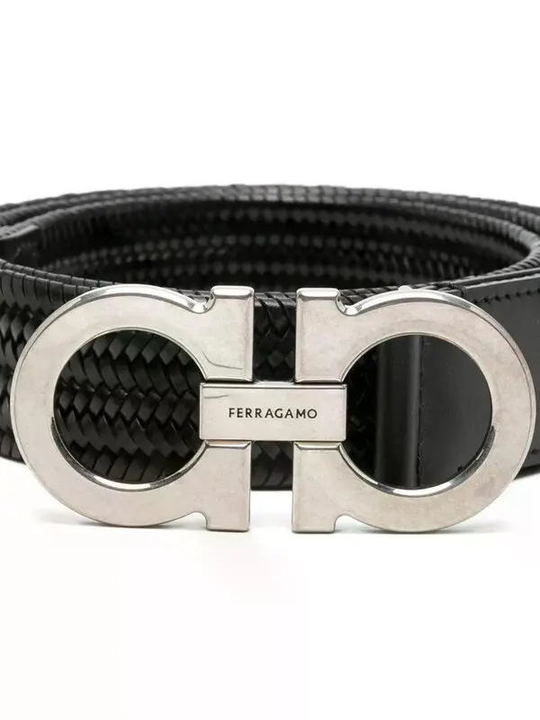 FERRAGAMO Gancini Woven Belt