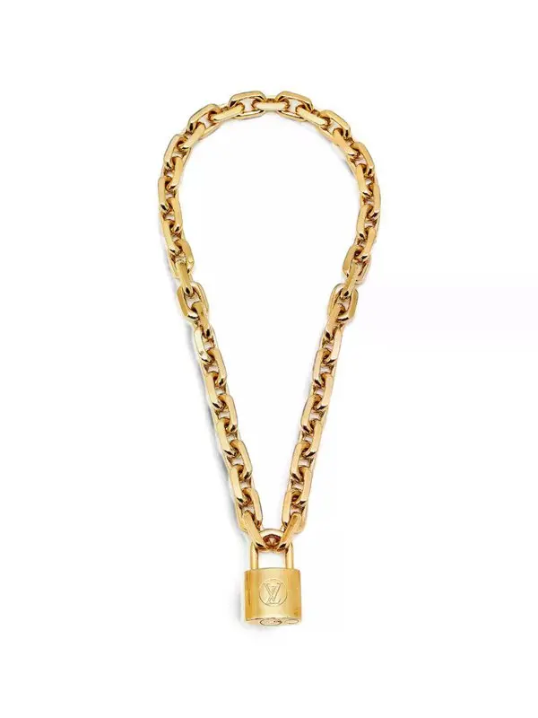 LOUIS VUITTON Edge Cadenas Lock-pendant Necklace - Gold