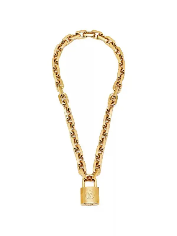 LOUIS VUITTON Edge Cadenas Lock-pendant Necklace - Gold