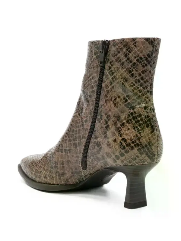 Unisa Snake-effect Leather Ankle Boots