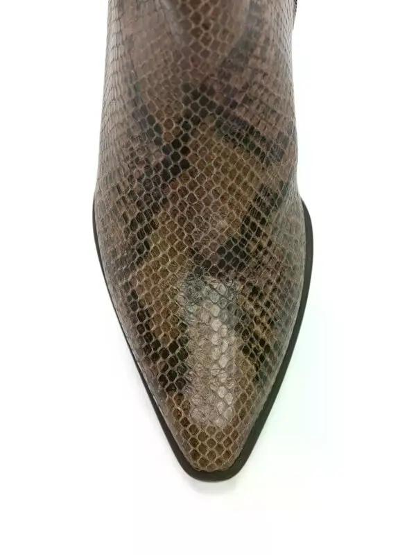 Unisa Snake-effect Leather Ankle Boots