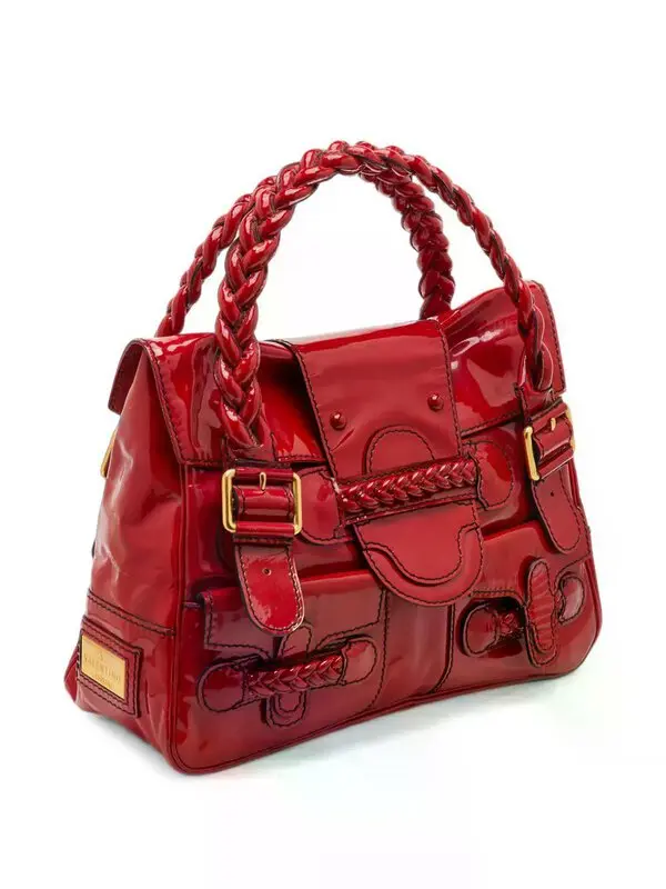 Valentino Garavani Histoire Braided Patent Leather Shoulder Bag
