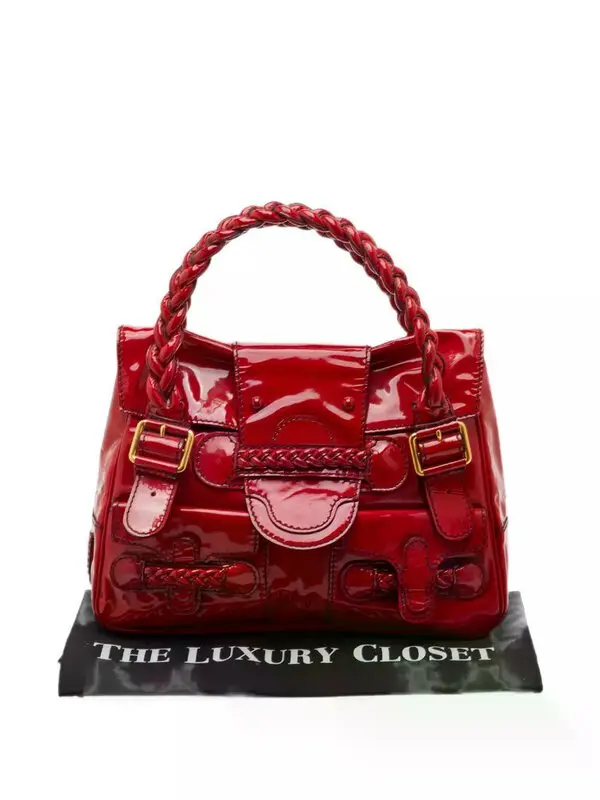 Valentino Garavani Histoire Braided Patent Leather Shoulder Bag