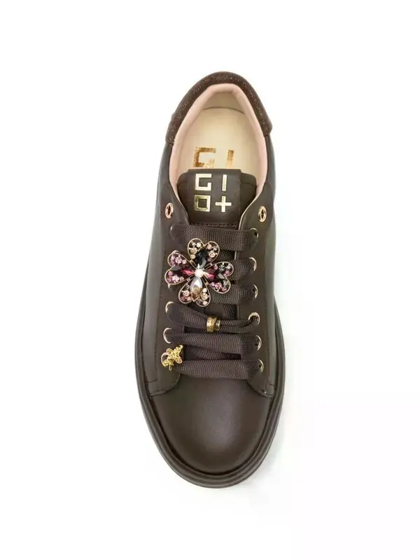 GIO+ 120 Olivia Embellished Leather Platform Sneakers