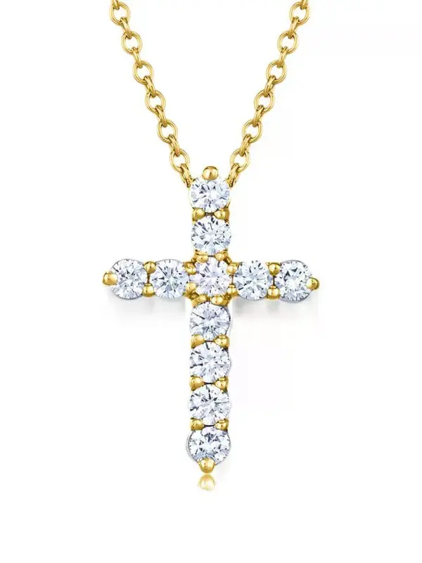 Kwiat 18k Yellow Diamond Cross Pendant Necklace - Gold
