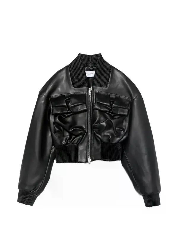Viktor & Rolf Cropped Pleated-pocket Bomber Jacket - Black