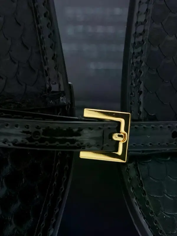 Elisabetta Franchi Bustier-style Leather Belt With Fish Scale Pattern