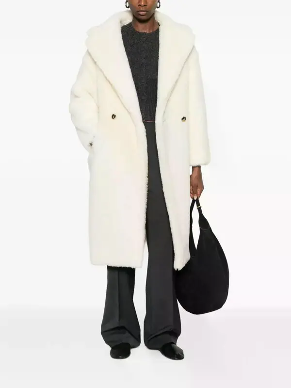 Max Mara Teddy Double-breasted Coat - Neutrals