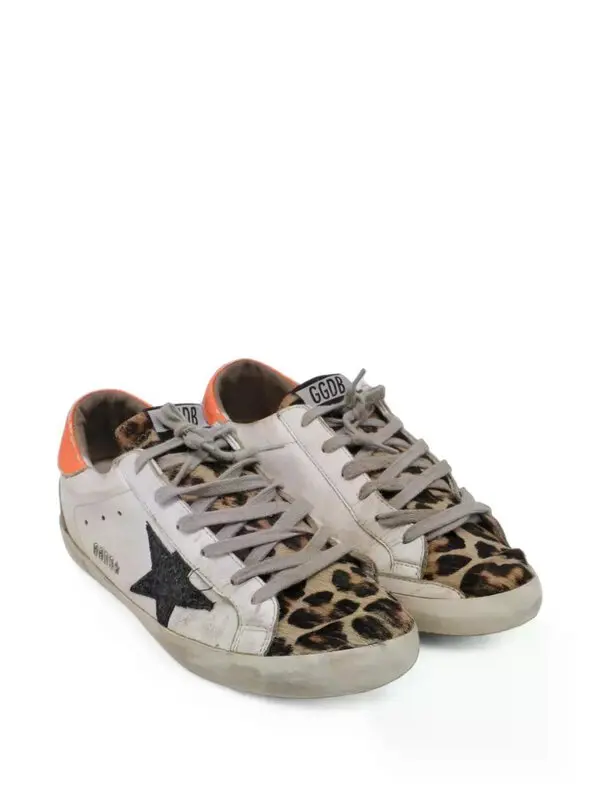 GOLDEN GOOSE 2020 Super-star Leopard-print Sneakers - White