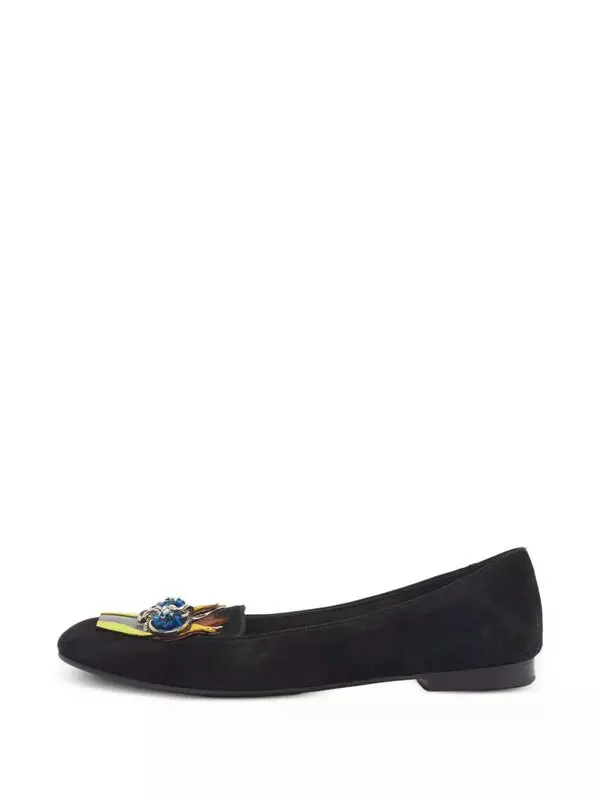 Dior Embellished Flat Pumps - Black