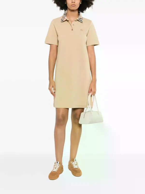 Burberry Check-pattern Collar Polo Dress - Neutrals