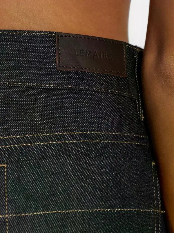 LEMAIRE High-waisted Contrast-stitch Jeans - Blue