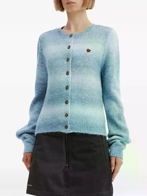 Izzue Gradient Effect Heart-patch Cardigan