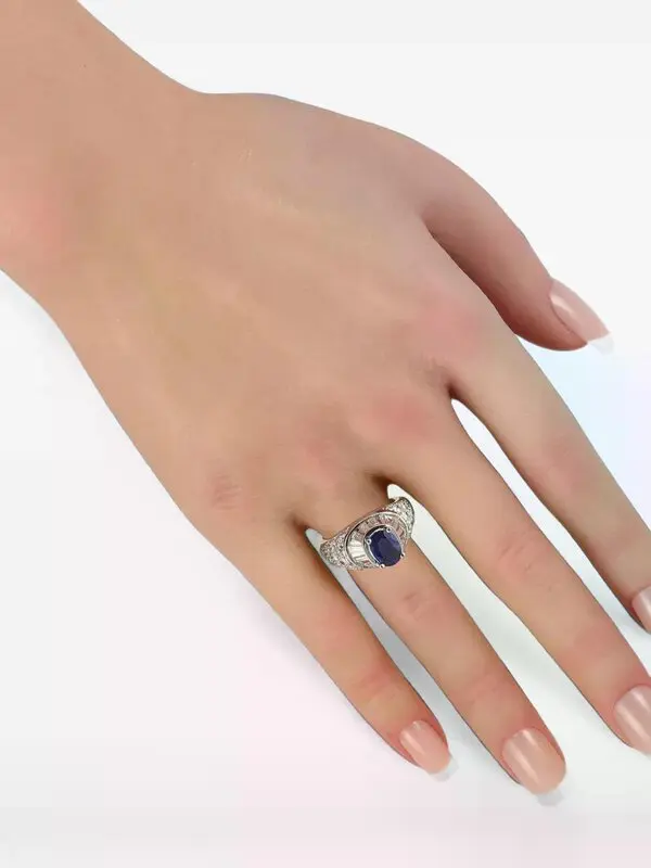 Van Cleef & Arpels Sapphire And Diamond Ring - Silver