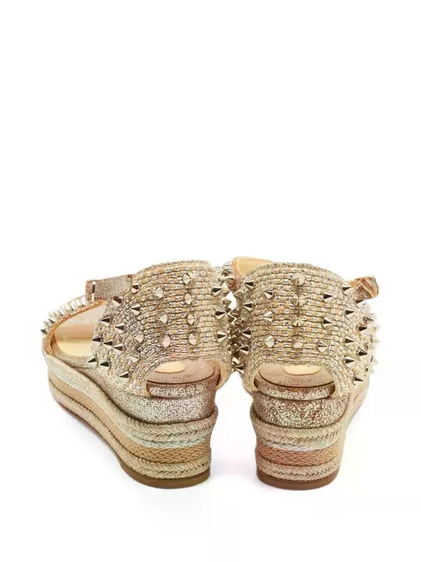 CHRISTIAN LOUBOUTIN Embellished Wedge Espadrille Sandals
