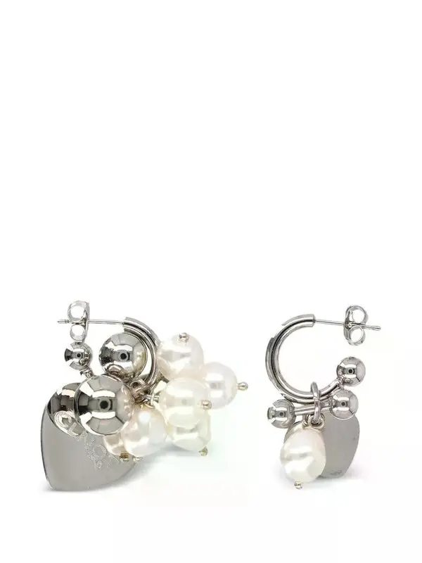 JUSTINE CLENQUET Abbey Heart-pendant Hoop Earrings - Silver