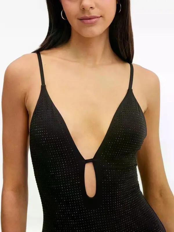 Michael Kors Embellished V-neck One-piece Swimsuit