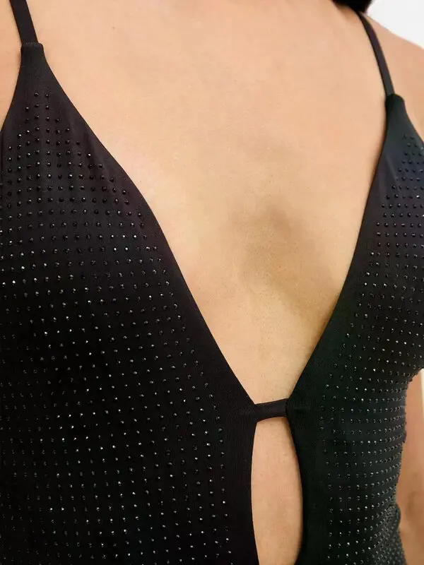 Michael Kors Embellished V-neck One-piece Swimsuit