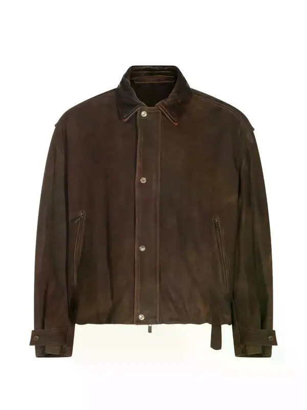 SALVATORE SANTORO Suede Leather Jacket - Brown