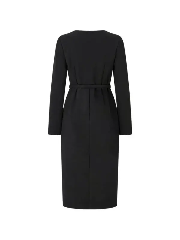 Liviana Conti Long-sleeve Belted Midi Dress