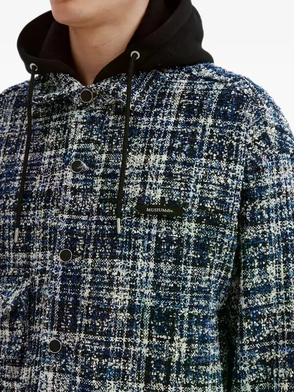 MUSIUM DIV. Tweed-check Drawstring Hooded Jacket