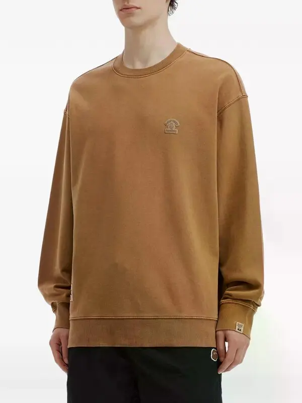 FINGERCROXX Cotton Crew Neck Sweatshirt With Logo Patch
