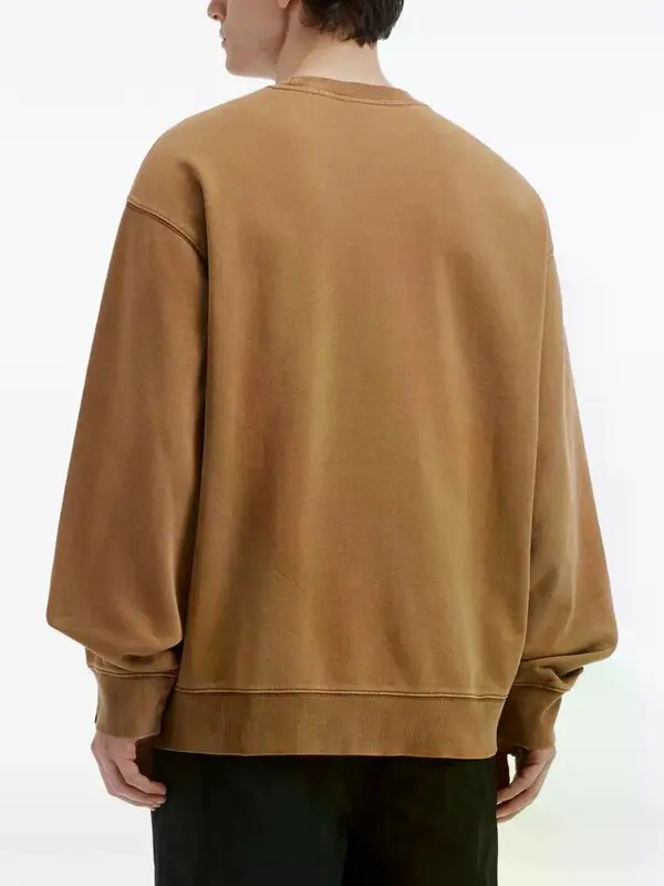 FINGERCROXX Cotton Crew Neck Sweatshirt With Logo Patch