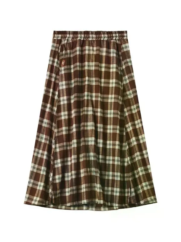 CHOCOOLATE Check-pattern A-line Skirt - Brown