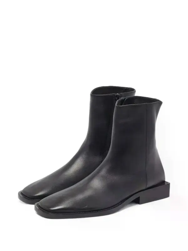 Balenciaga Leather Square Toe Ankle Boots