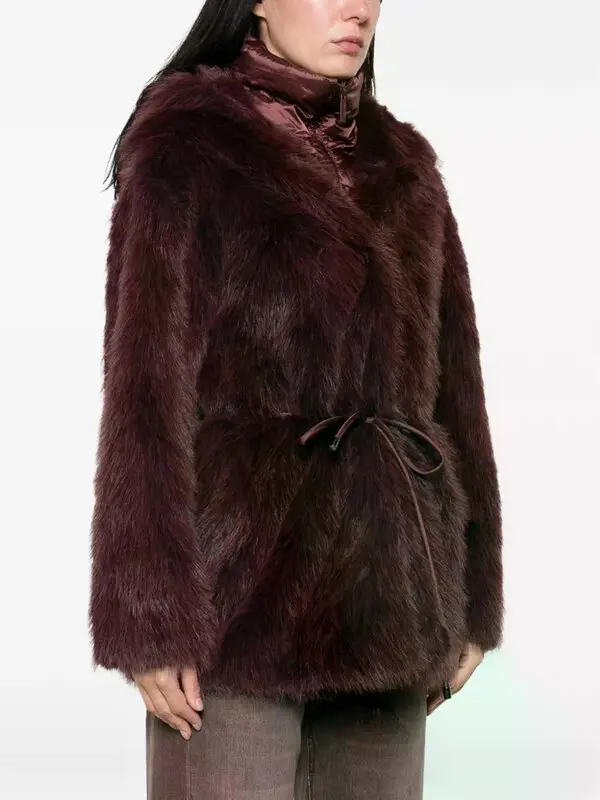 BOMBOOGIE Hooded Faux-fur Jacket