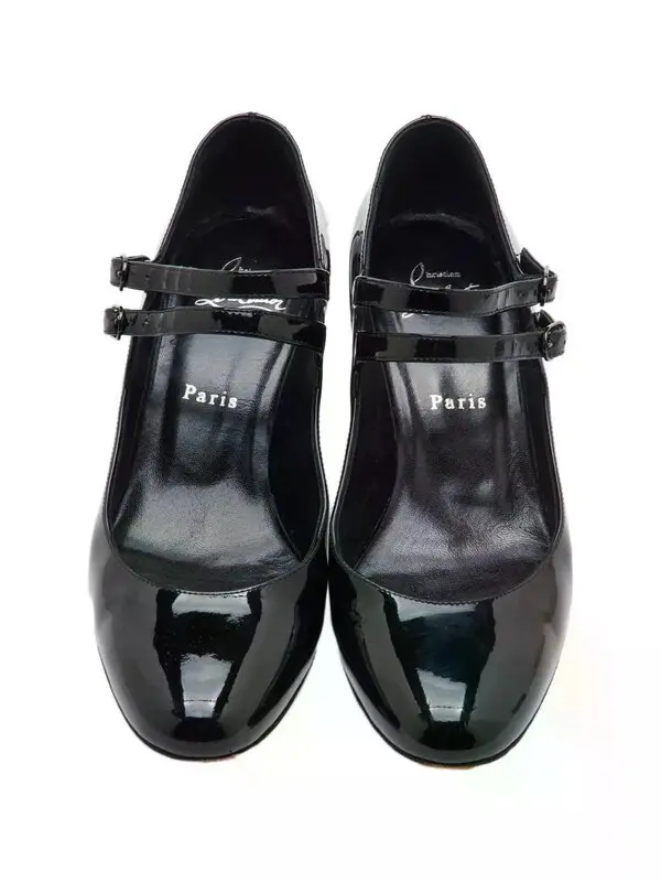 CHRISTIAN LOUBOUTIN Miss Jane Double Strap Patent Leather Pumps