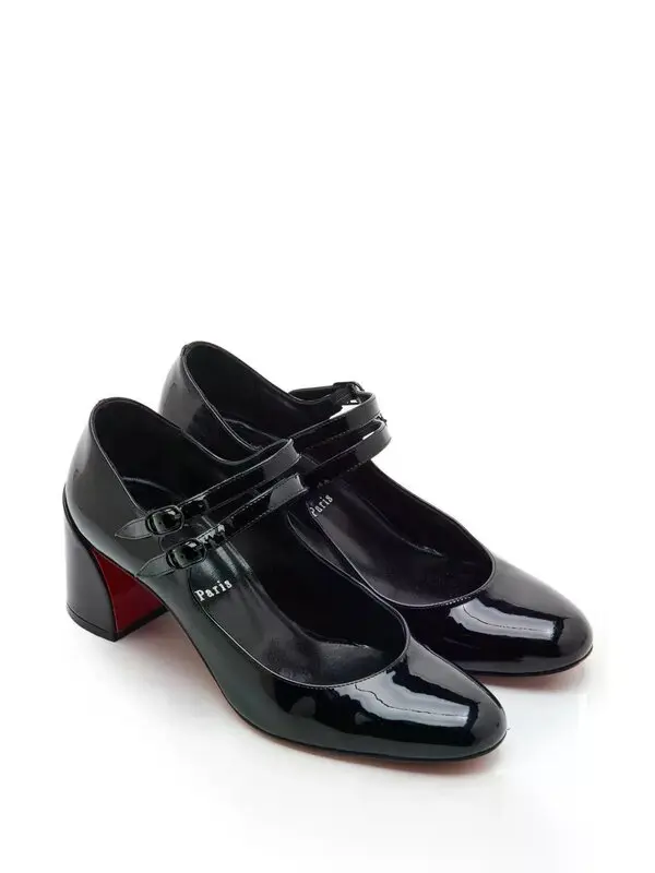 CHRISTIAN LOUBOUTIN Miss Jane Double Strap Patent Leather Pumps