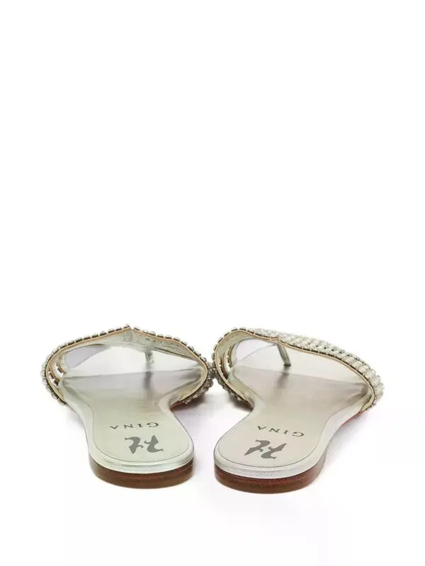GINA Loren Crystal-embellished Flat Sandals