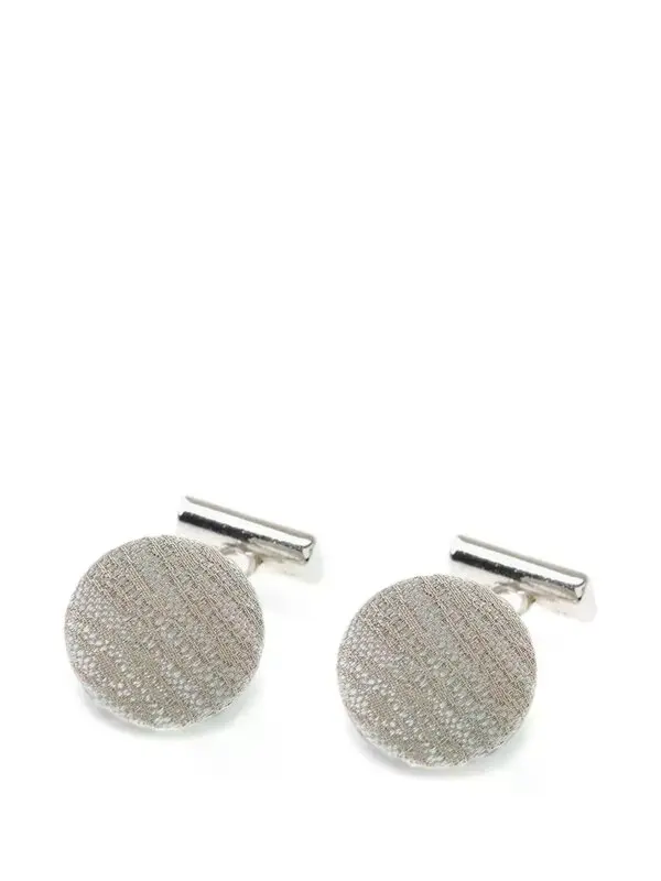 Corneliani Embroidered Cufflinks - Silver