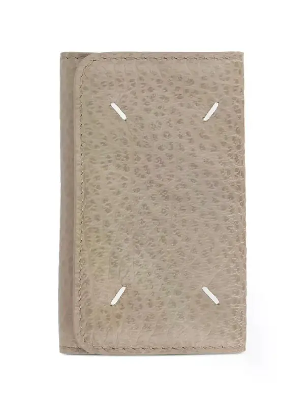 MAISON MARGIELA Four Stitches Grained Leather Keyring - Neutrals