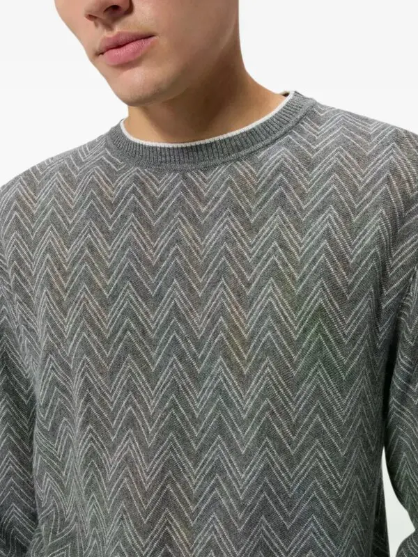 Missoni Long-sleeve Cashmere Zig Zag Sweater