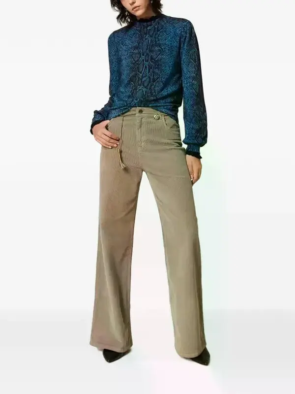 TWINSET Wide-leg Corduroy Trousers - Neutrals