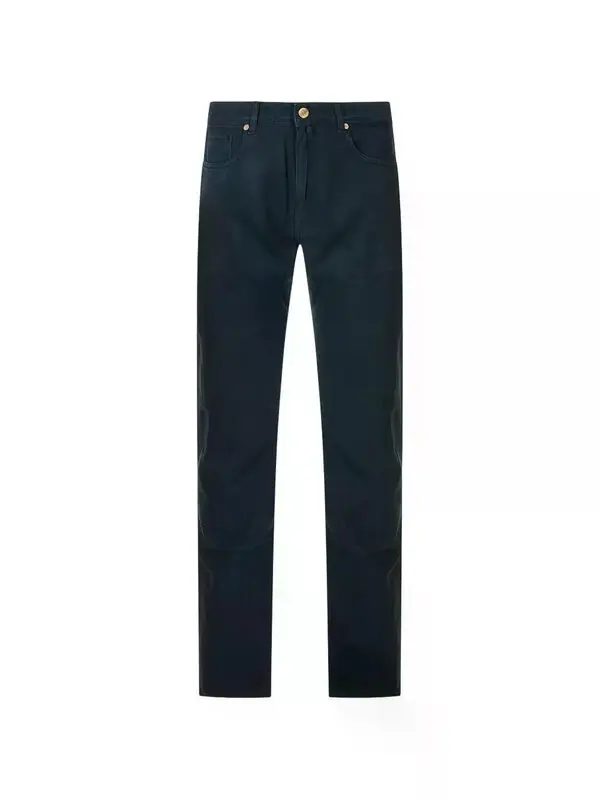 Incotex Logo-patch Straight-leg Trousers