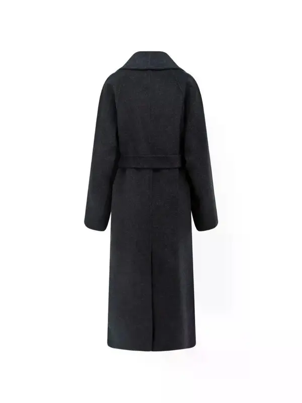 HEVO Belted Shawl-lapel Coat - Grey