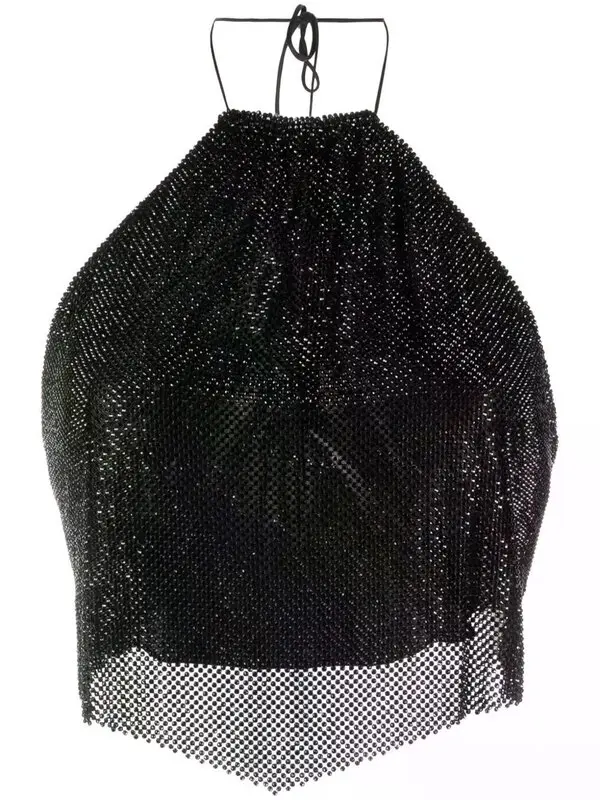 MANURI Draped Chainmail Halterneck Top