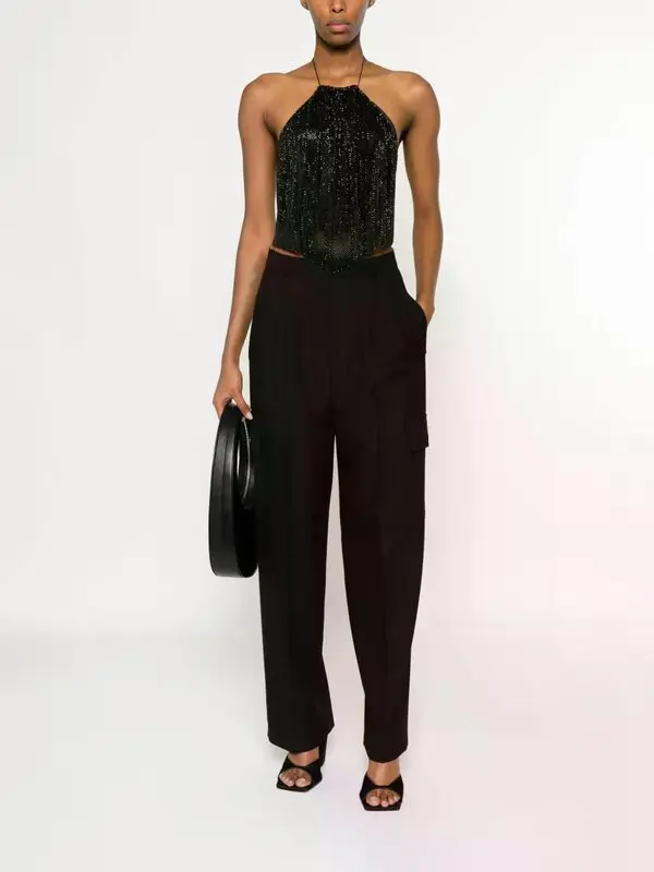 MANURI Draped Chainmail Halterneck Top