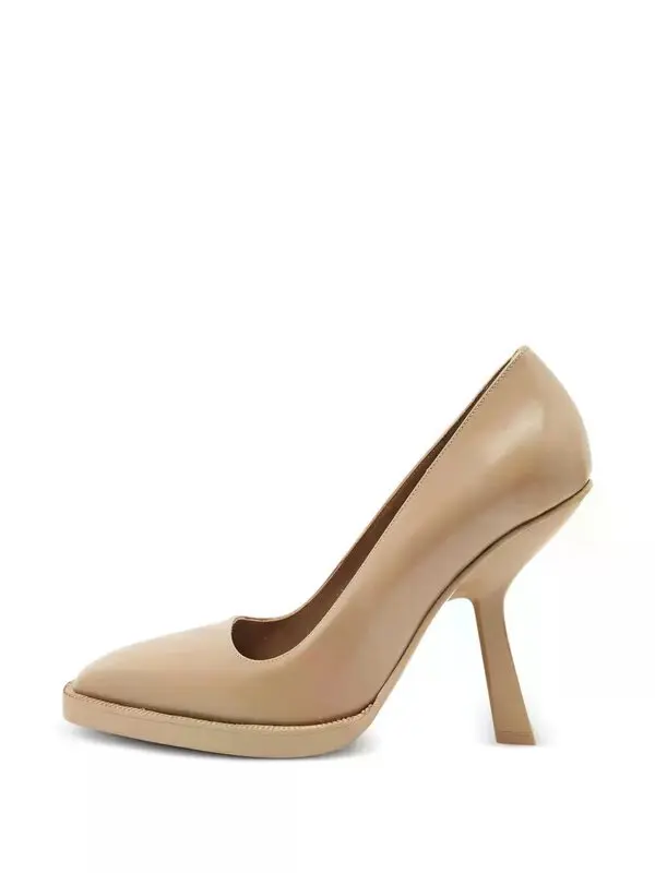 FERRAGAMO Beige Square Toe Stiletto Heel Pumps - Neutrals