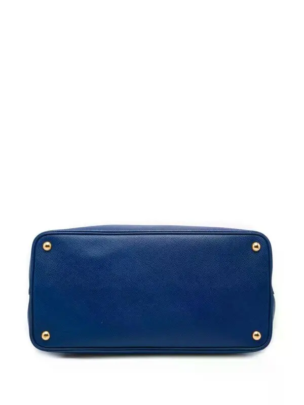 Prada 2013-2026 Medium Saffiano Cuir Double Handle Satchel - Blue