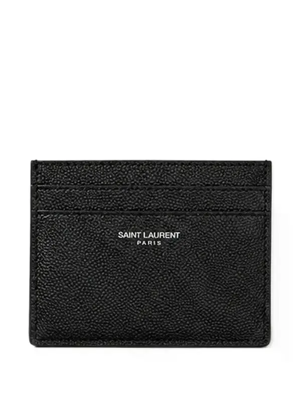 Saint Laurent Paris Pebbled-leather Card Holder