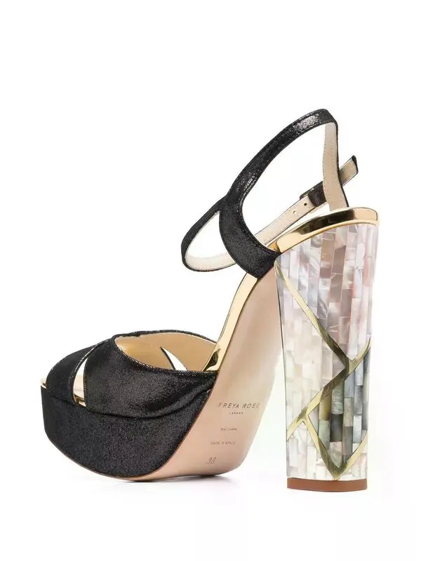 FREYA ROSE Cher Noir Calf-suede Sandals